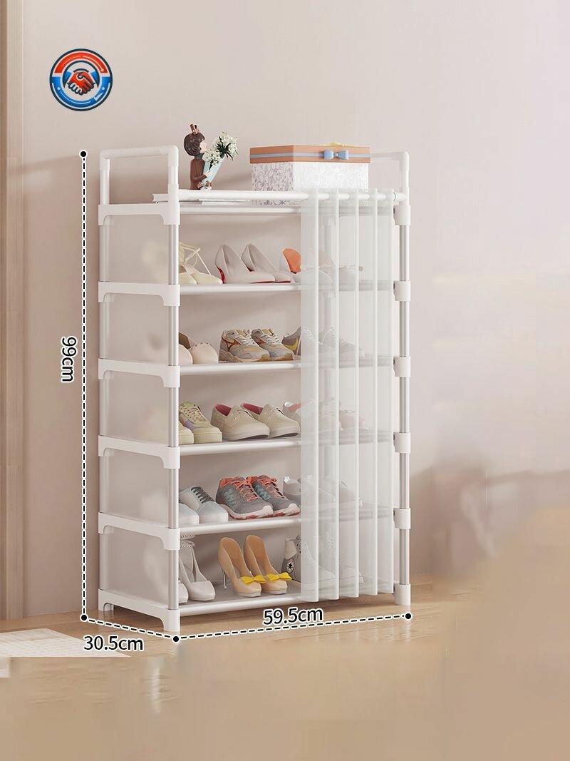 Раскладной комод для обуви, пылезащитная тканевая полка на 4-7 ярусов, компактная система хранения для прихожей, балкона и спальни, легкая сборка без инструментов