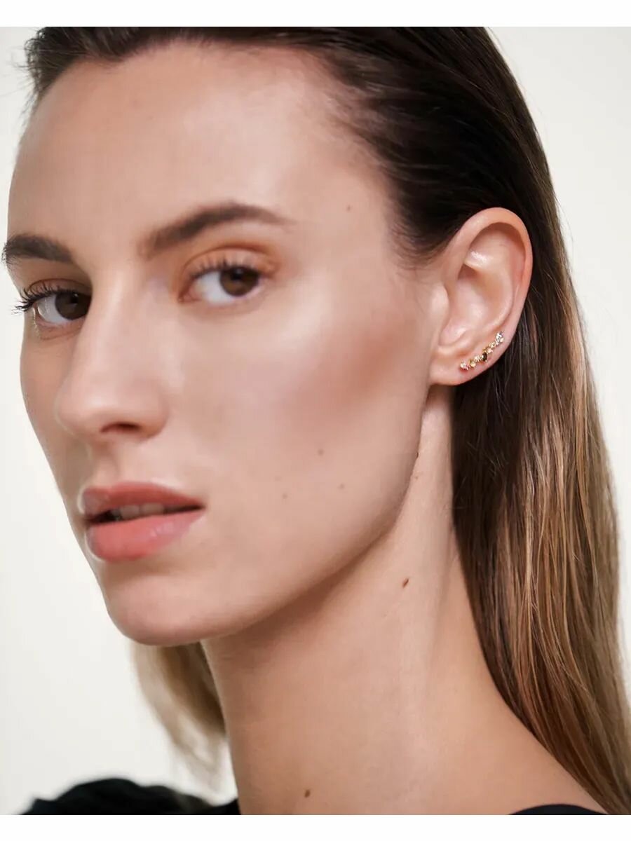 Серьги, серебро, 925 проба, аквамарин, лабрадорит, фианит