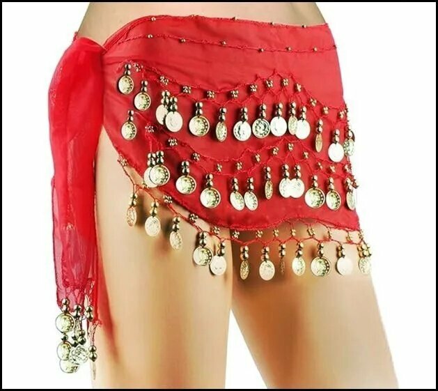 Пояс платок для восточных танцев с монетками