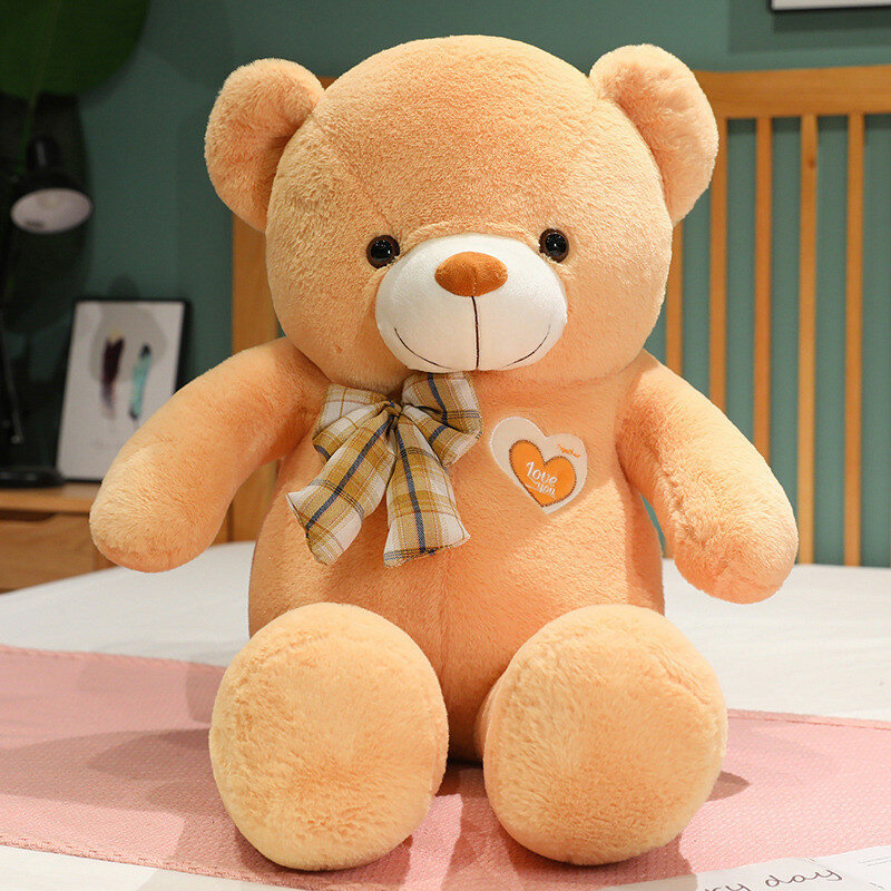 Sweet and cuddly large teddy bear plush toy 115cm height with pp cotton filling for softness yellow