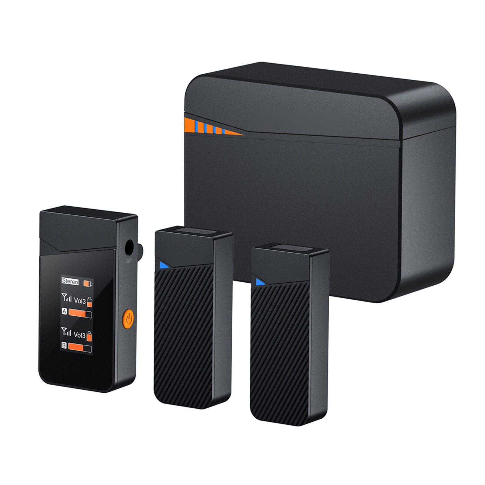 Comica Vimo C3 беспроводная система микрофона с 1 приемником и 2 микрофонами 200 м. Диапазон трансмиссии 4 Регулируемая скорость встроенная батарея с зарядкой для зарядки для камеры Android Phones Computer ноутбука для живого потокового интервью Vlog