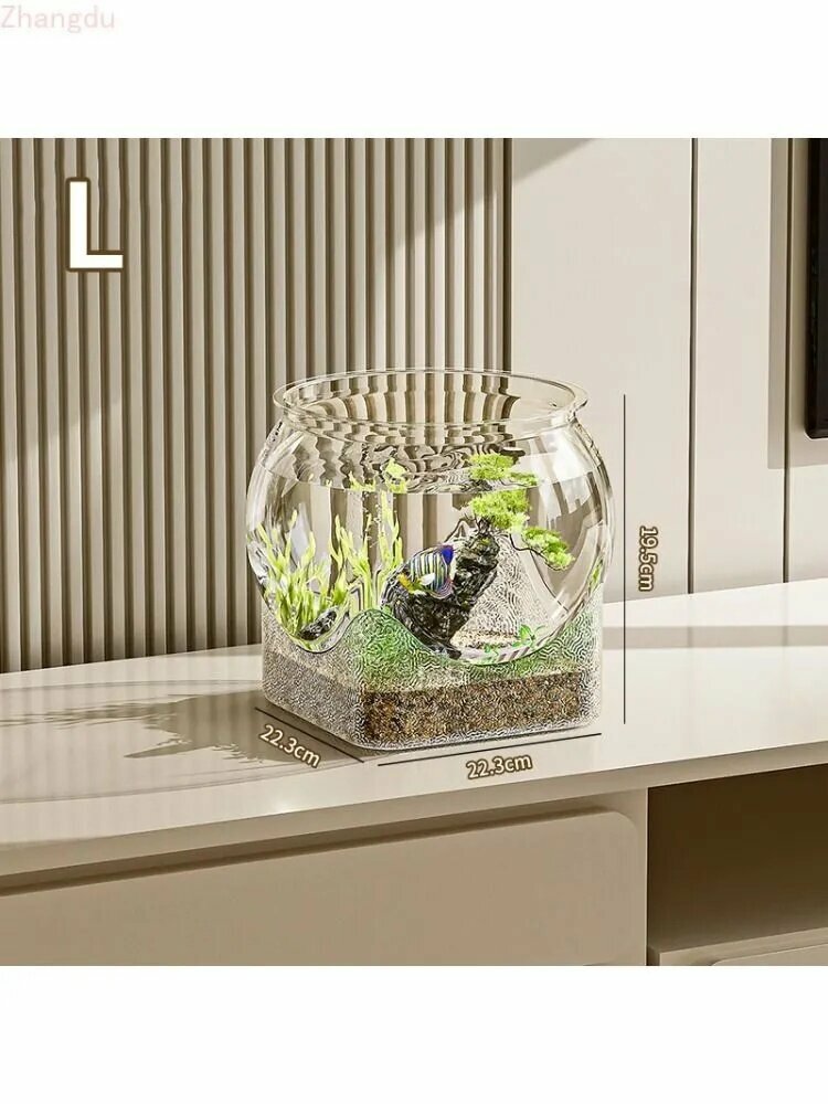 Прозрачный аквариум для рыб, декорация для аквариума, круглая прозрачная пластиковая ваза-шар