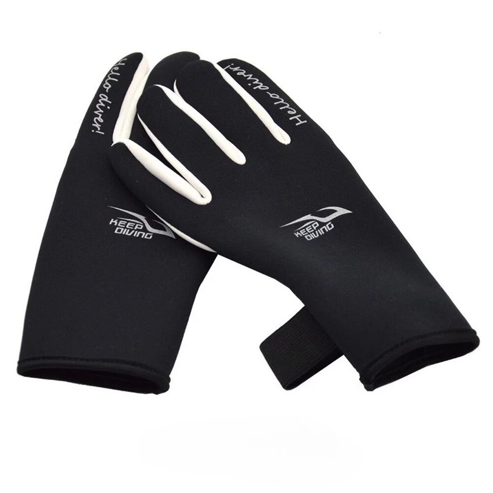 Неопреновые перчатки для подводного плавания 2 мм Черный, черный, XL