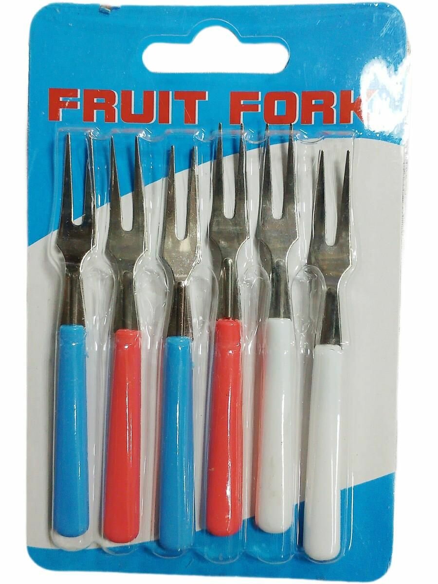 Вилка для лимона 6шт 10*1см, Плассмасовая ручка