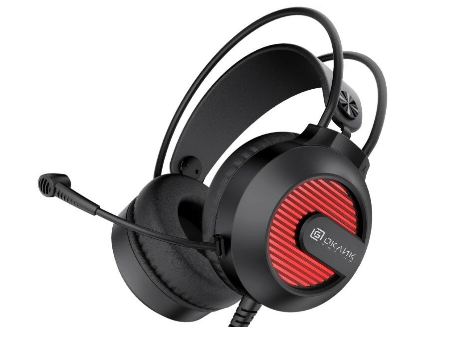 Игровые наушники с микрофоном Оклик HS-L300G черный 2.2м