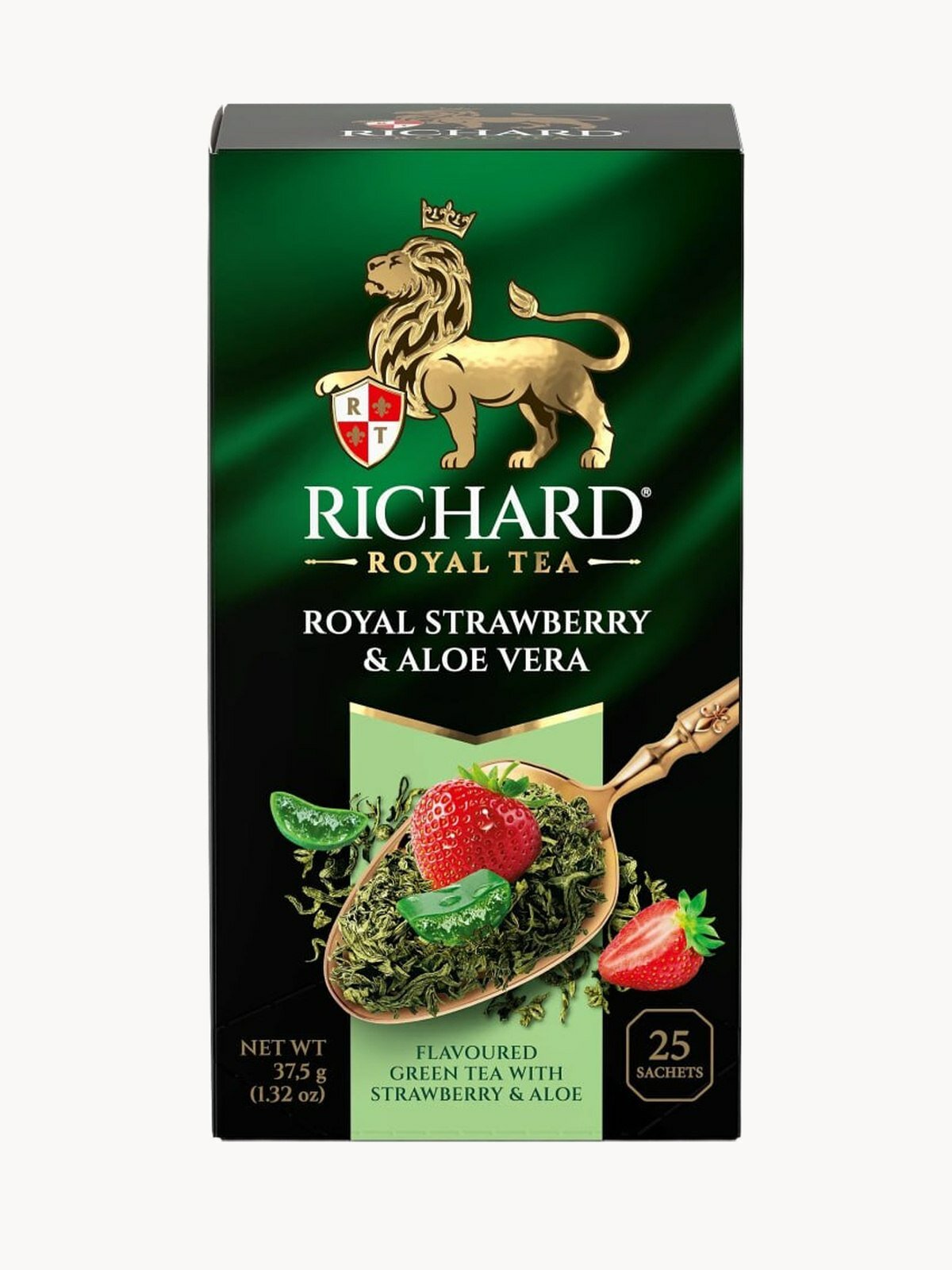 Чай зеленый Richard Royal Strawberry & Aloe Vera в пакетиках, 25 пак.