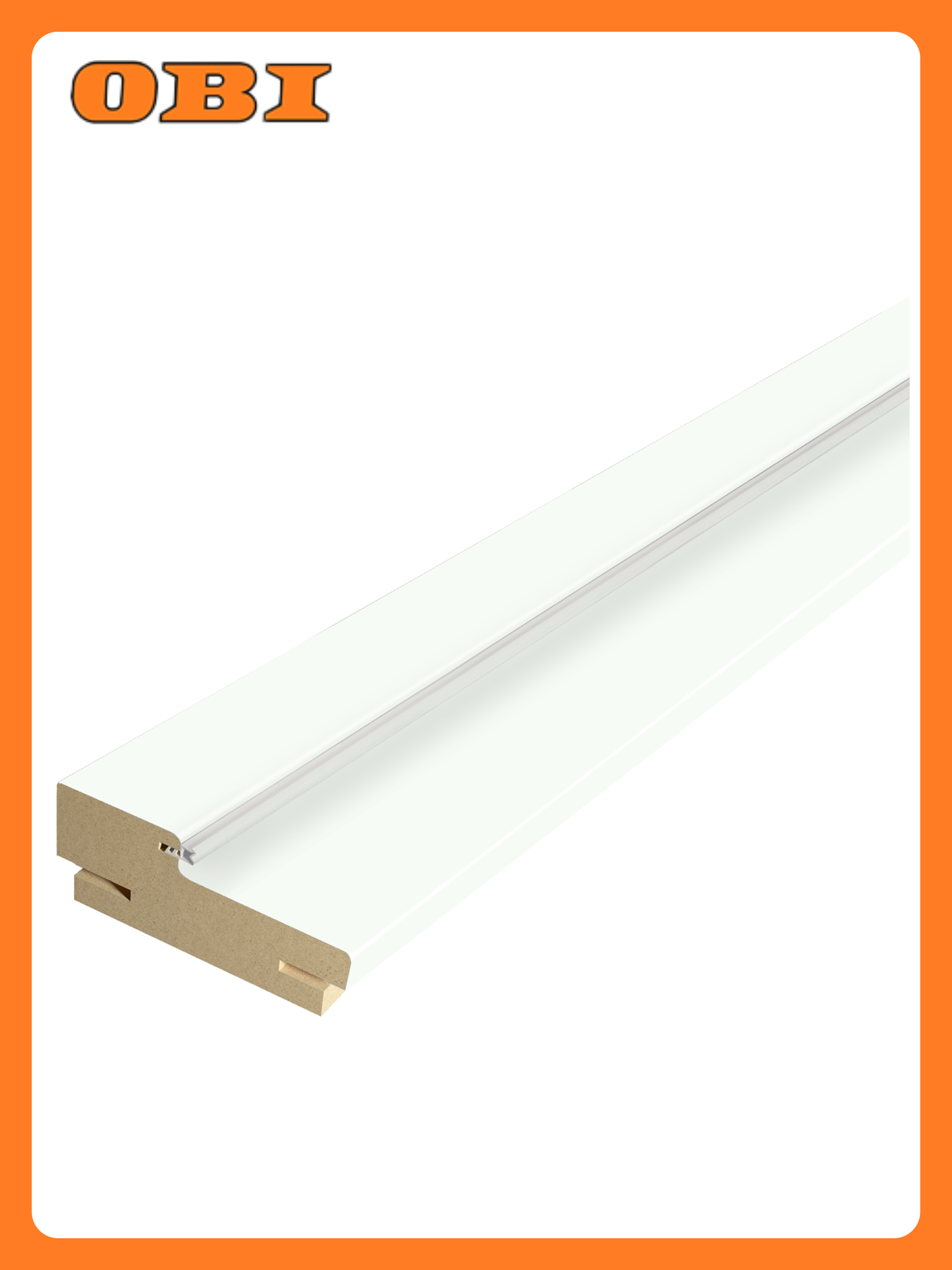 Коробка VELLDORIS Emalux, телескопическая, МДФ, белый опал, 2100х74х30 мм