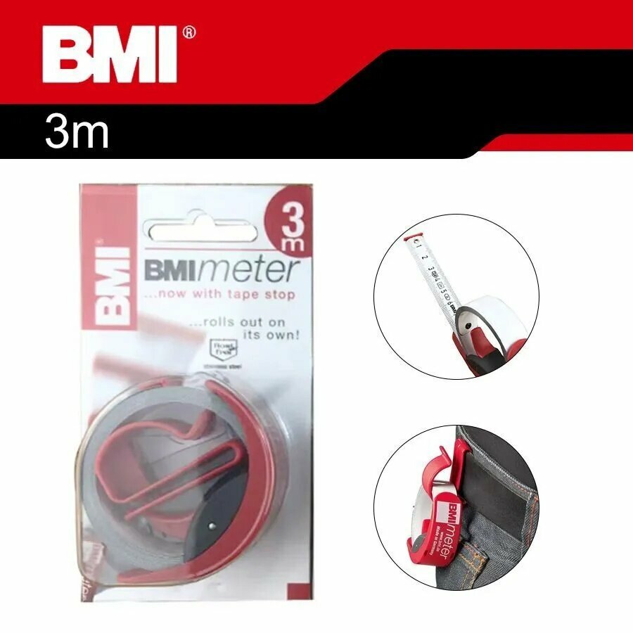 BMI Измерительная лента Бытовая 3м x 16мм