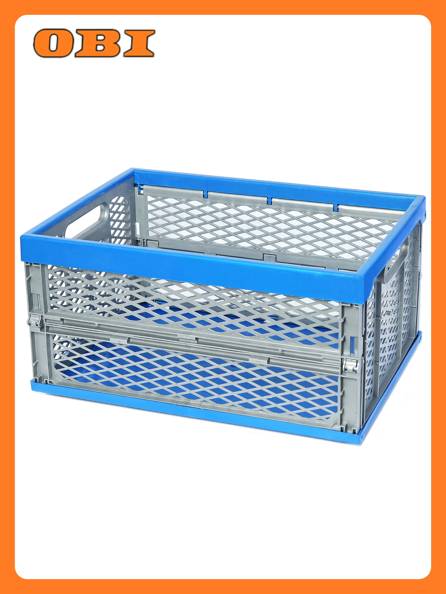 Ящик складной Пеликан 47*34*23СМ, сине-серый, полипропилен, пластик, ручки для переноски, объем 37 л