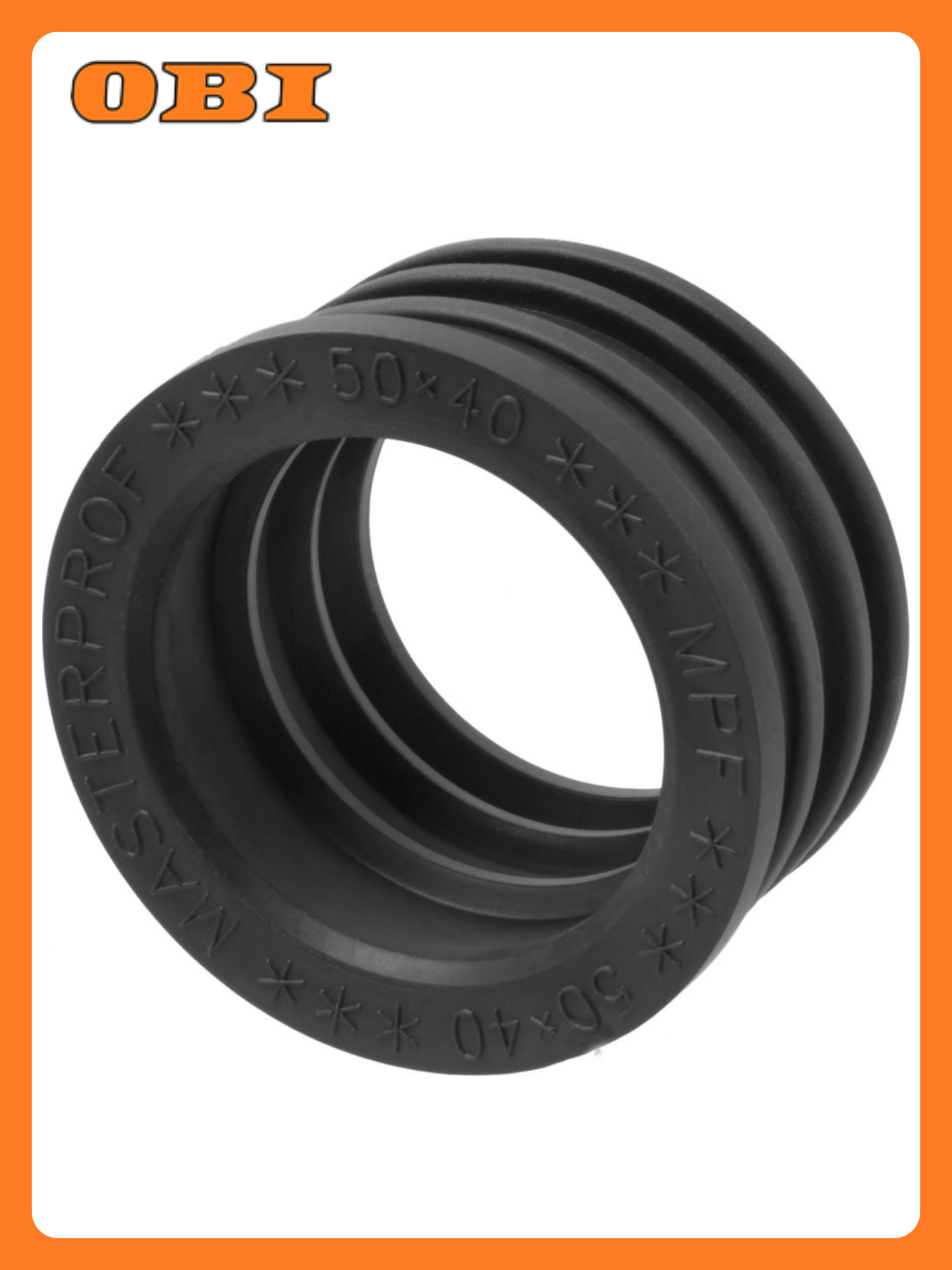 Манжета канализационная Masterprof MPF, черная, ТЭП, 50x40 мм