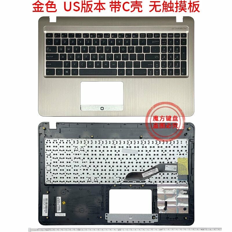 Клавиатура FL5700U для ASUS R540/S/SA/UP F540/UP D540Y C520U (подходит для RU/SP) (Аутентичная модель) (золотой корпус