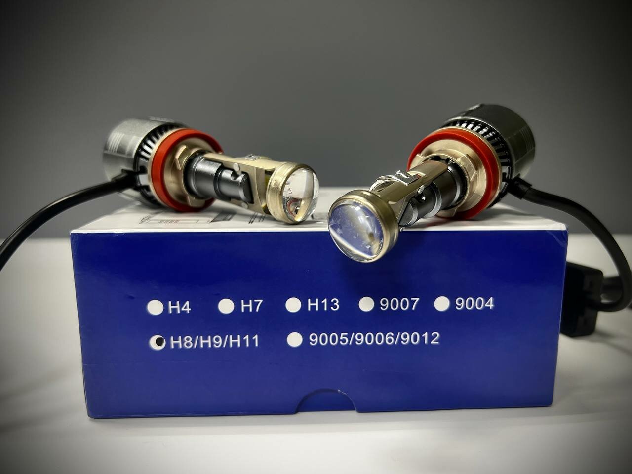 Светодиодные LED лампы С линзой H11 для ПТФ на Mazda CX-5 2011-2017 / Мини линзы Лед лампочки в фары для Мазда 5