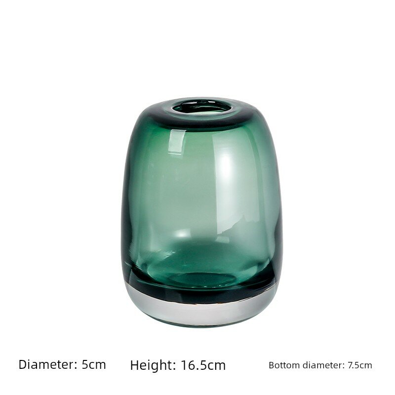 Японская простая ваза, цветочная композиция, обеденный стол, чайный столик, круглая утолщенная стеклянная прозрачная