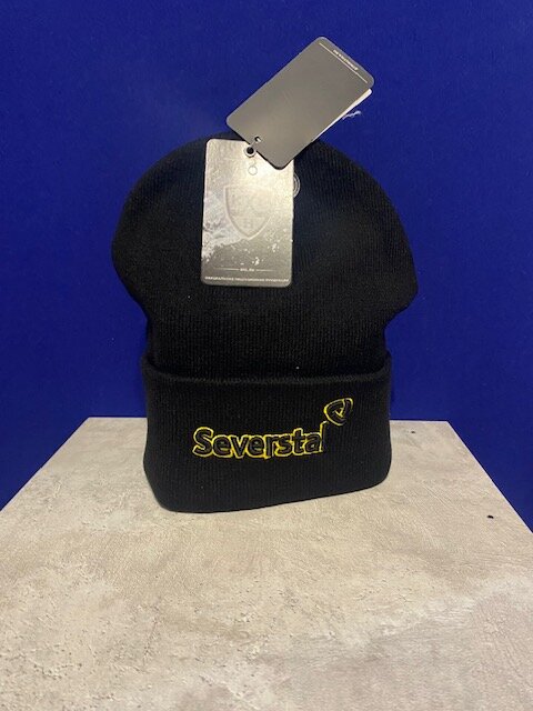 Хоккей Северсталь шапка зимняя хоккейного клуба Severstal КХЛ черная