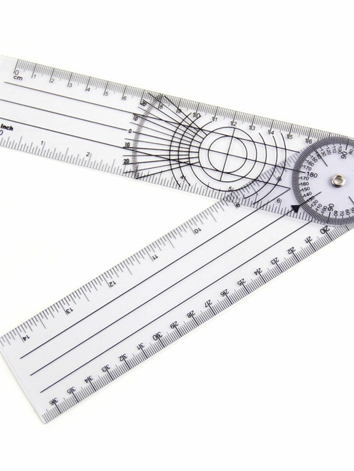 Линейка-транспортир для измерения угла соединения