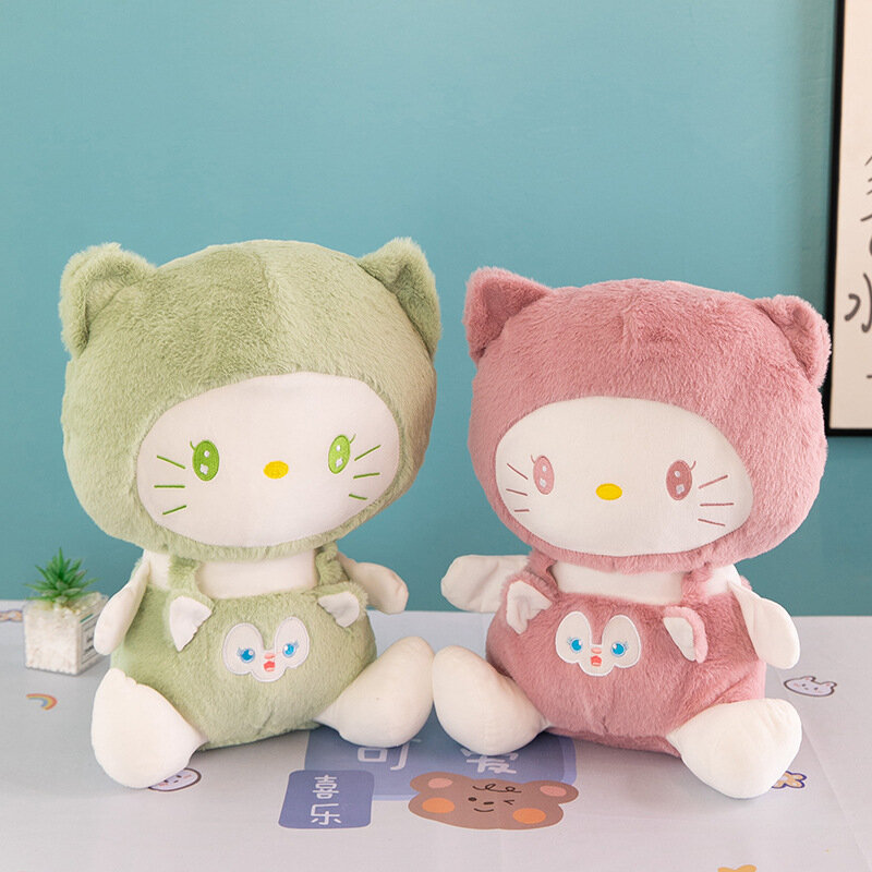 15-дюймовая плюшевая игрушка захватывает машину для выкупа кукол оптом Кот в шлейке (розовый)_15inch готовых изделий