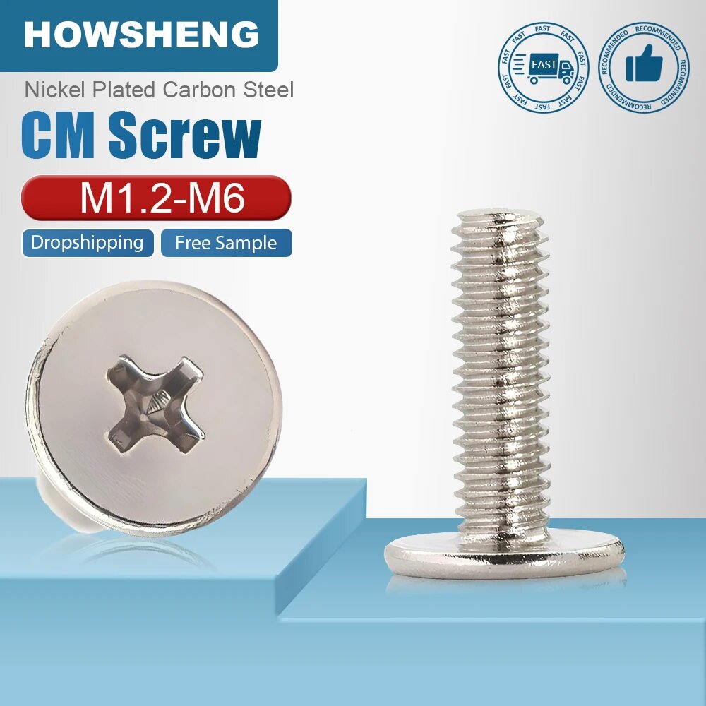 Крестовые винты Howsheng нержавеющая сталь м2 м5 м6 M1.4 200pcs, 6mm