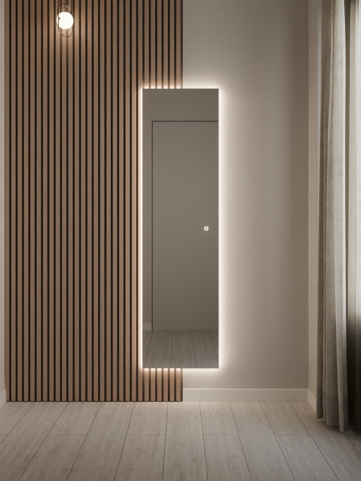 Зеркало 160х40 см CLOUD MIRROR настенное без рамы интерьерное с подсветкой сенсорное