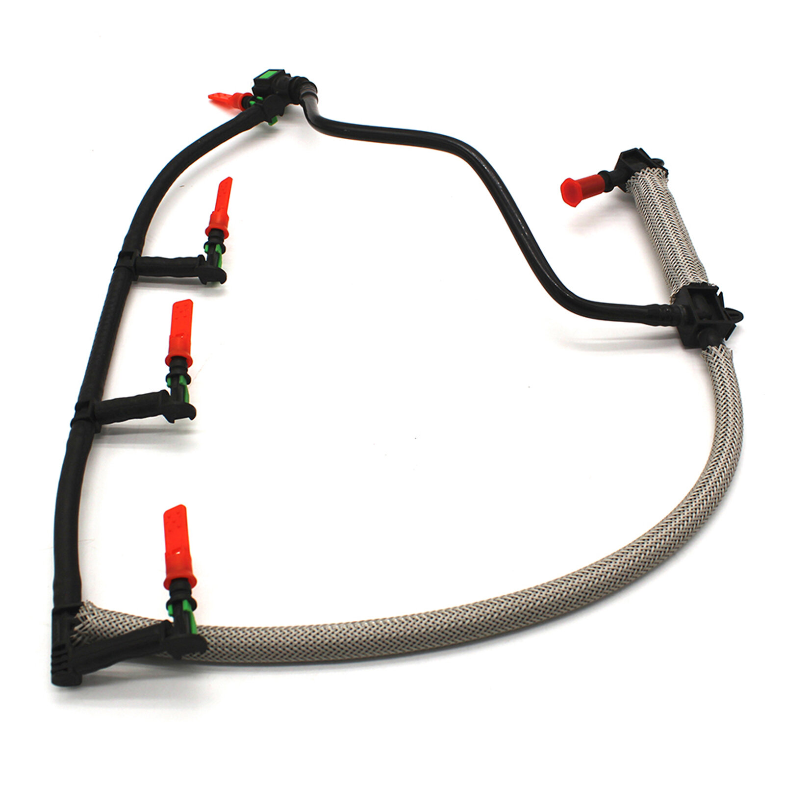 Труба для выведения топлива с клипсами Diesel Leak Off Pipe Hose + Clips для Ford Transit MK7 MK8 2.2 RWD, черный цвет, материал Пластик+Медь, размер упаковки 31*25*3cm, вес упаковки 130g, 1 шт, артикул 1761932 BK3Q-9K022-AG