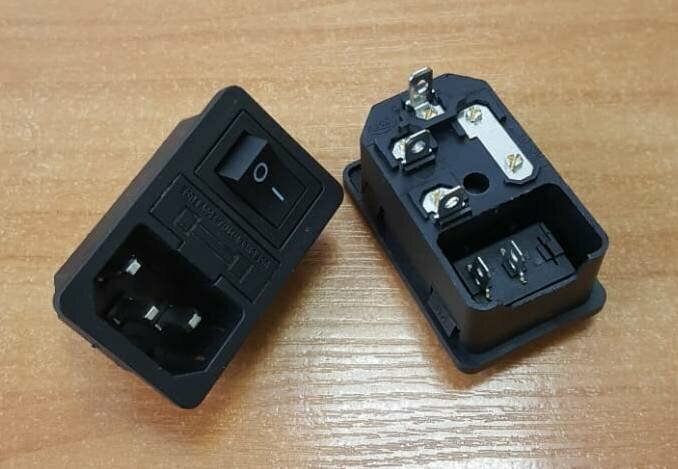 2 шт, Розеточный блок AC-013 с выключателем и предохранителем