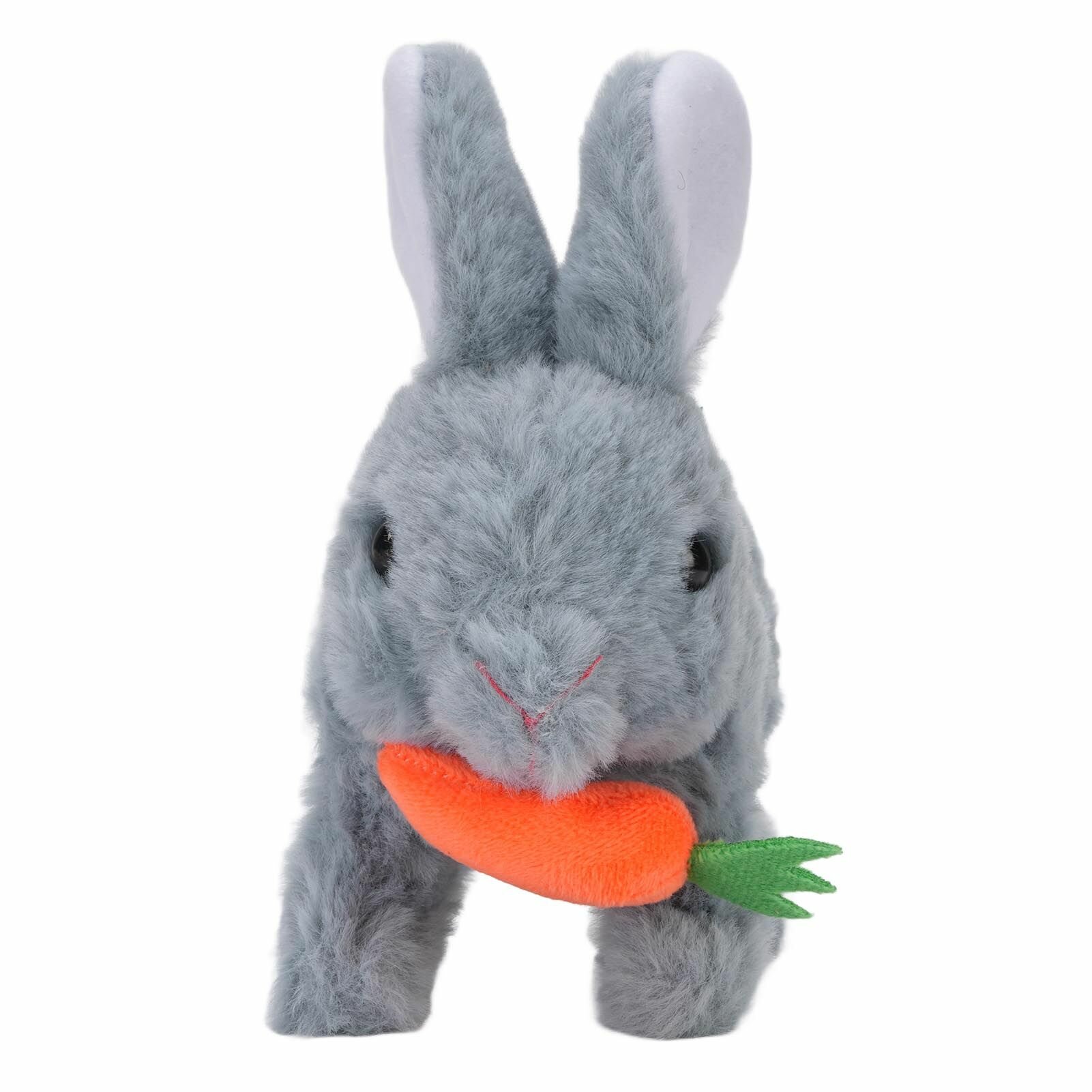 Электрический прыгающий плюшевый кролик, серый, интерактивный