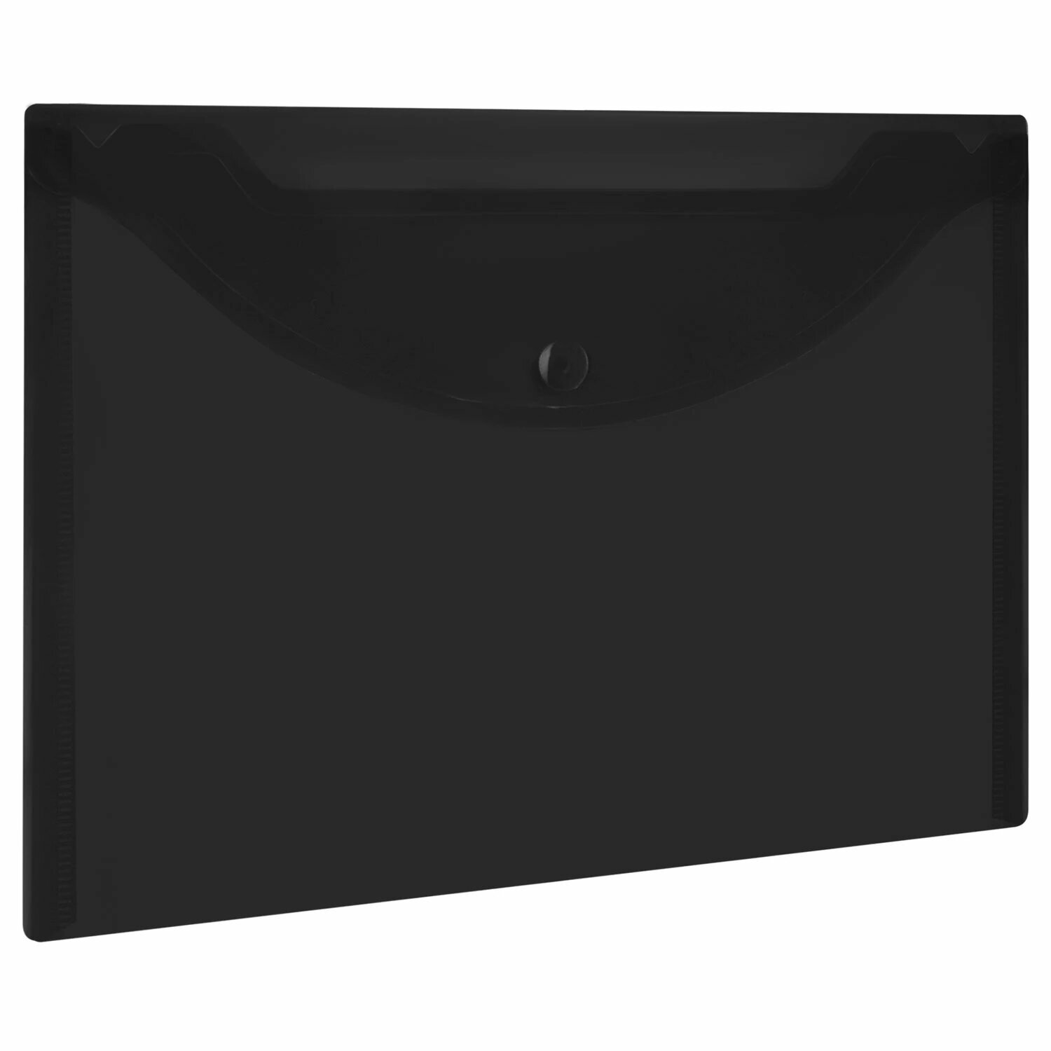 Папка-конверт с кнопкой прозрачная малого формата, А5, BRAUBERG "UNIVERSAL", черная, 0,15 мм, 273067 (цена только за 1 шт.)