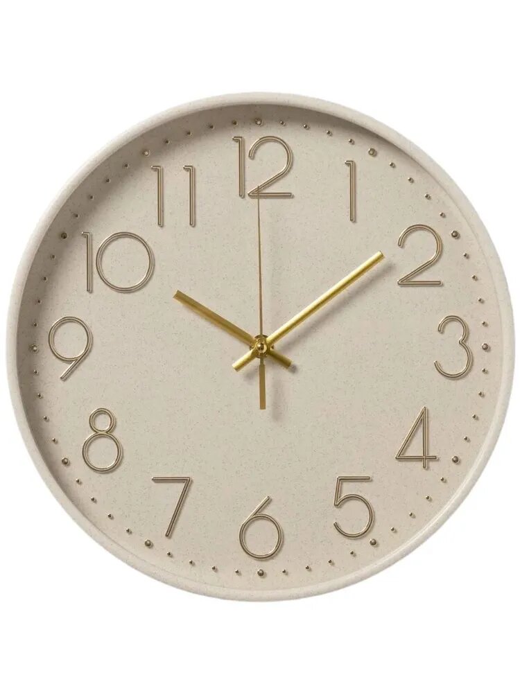 Часы настенные 3017-005 бежево-серый с золотом