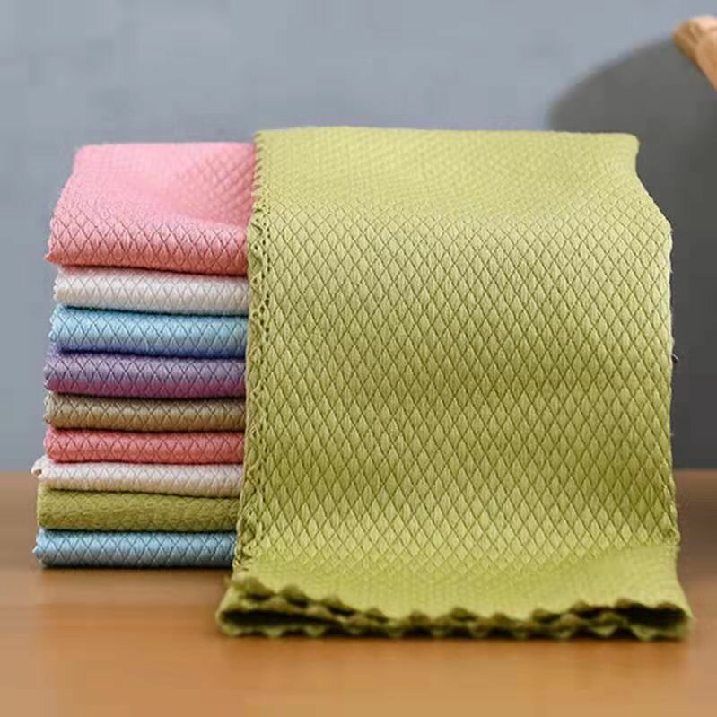 Салфетка для очистки рыбьей чешуи Салфетка для очистки большая утолщенная кухонная безмасляная Очистка Стекла