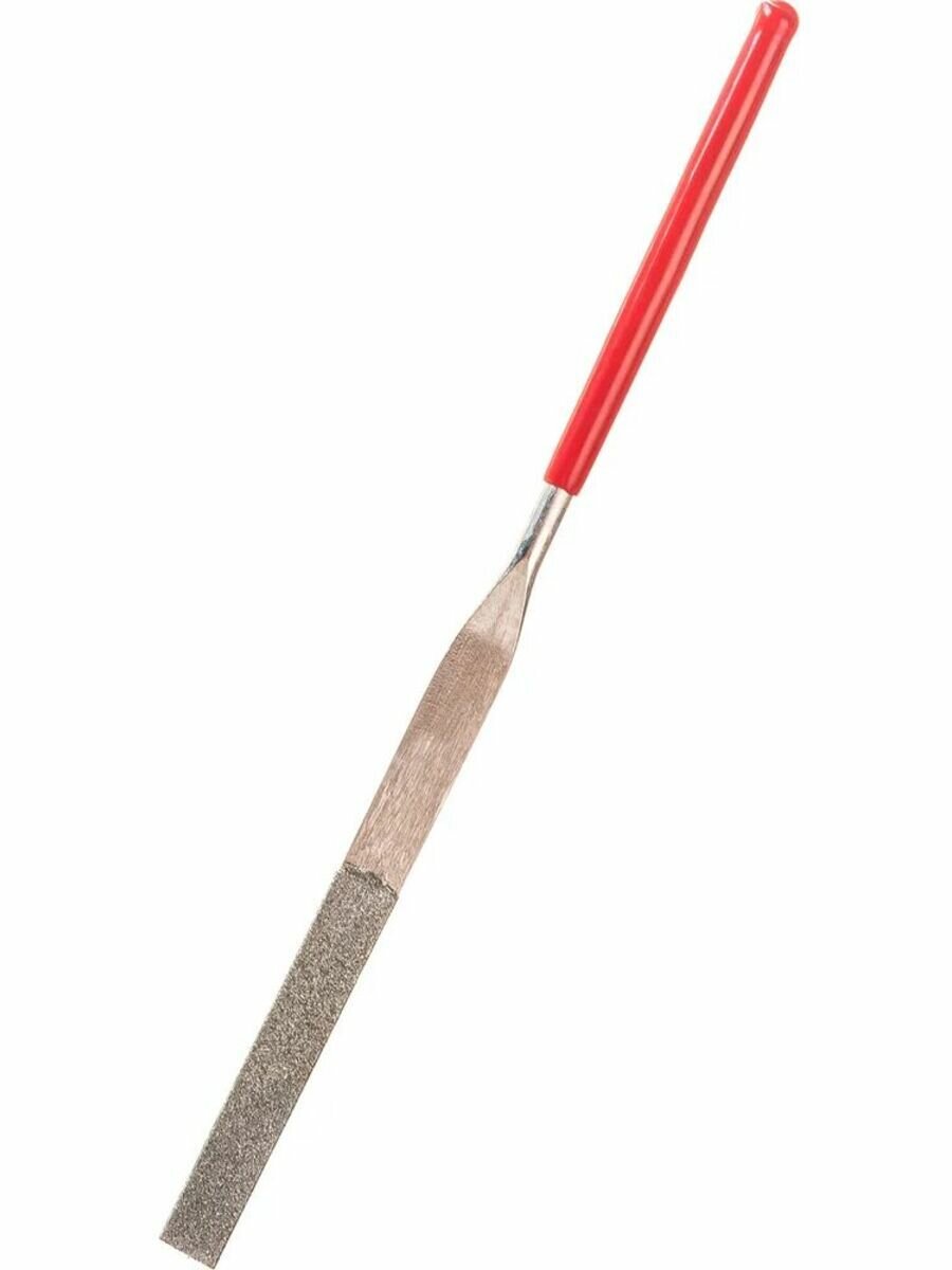 Алмазный надфиль CNIC плоский L160x4 тупоносый с обрезиненной ручкой 48485