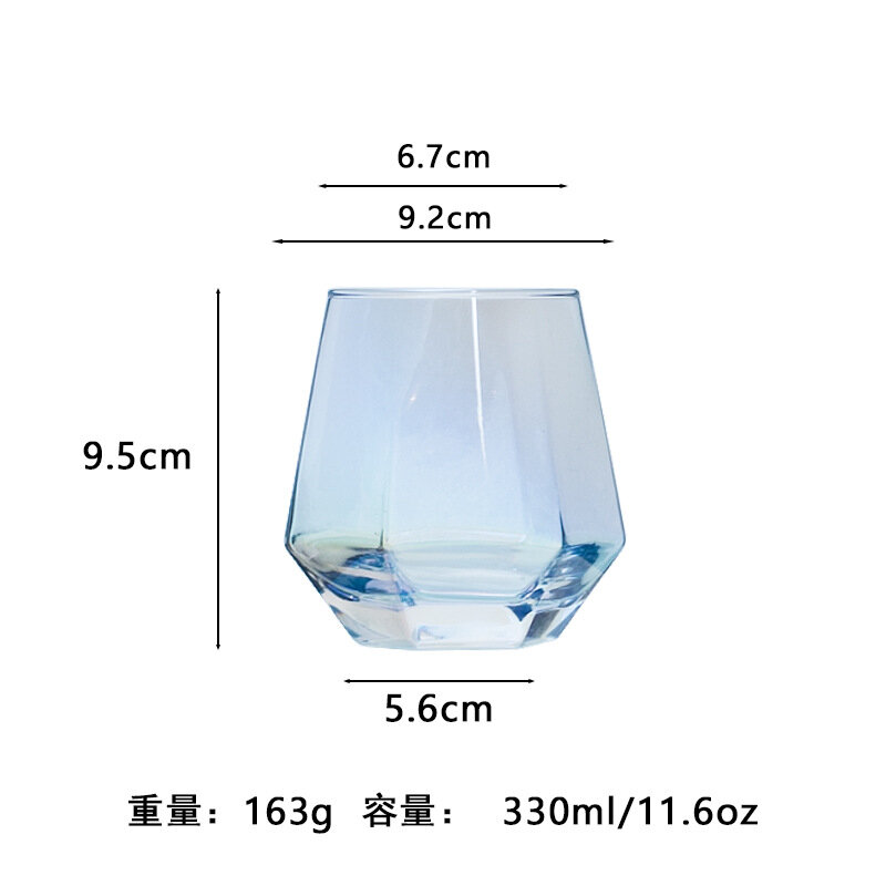 Скандинавский Творческий бриллиант шестиугольная чашка с золотым краем шестиугольная чашка Бытовая термостойкая чашка