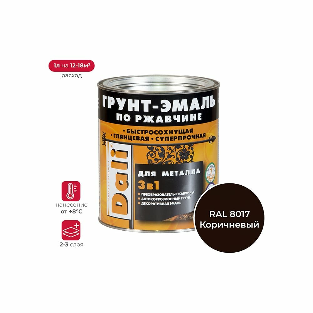 Грунт-эмаль по ржавчине DALI 19584