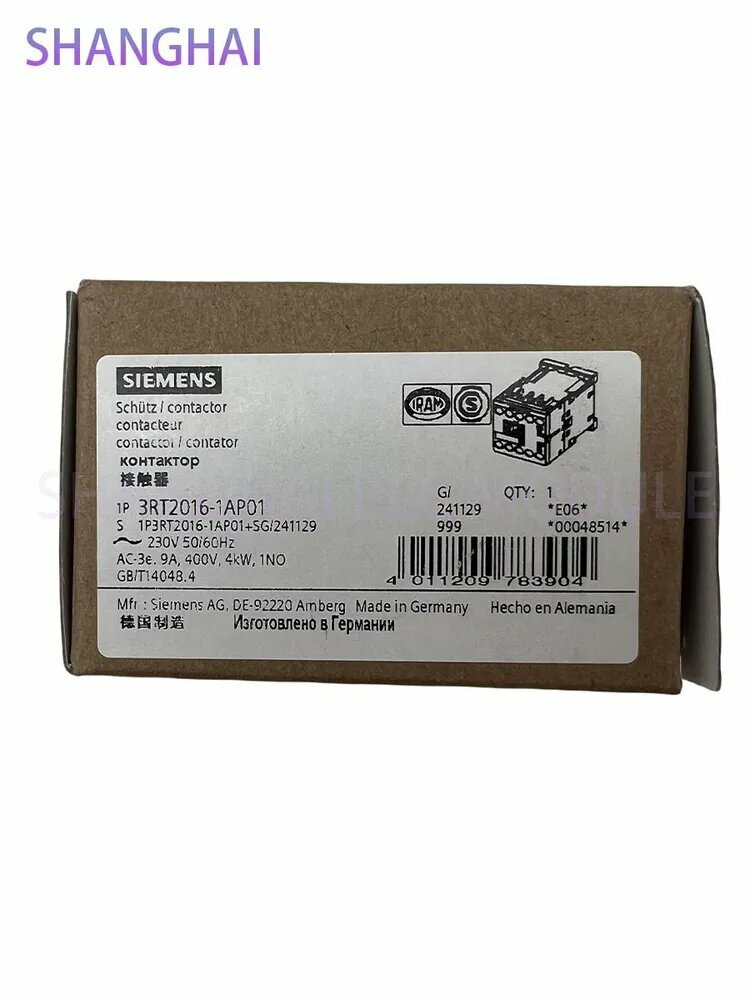 Новый оригинал Контактор SIEMENS 3RT2016-1AP01 SIRIUS 3RT