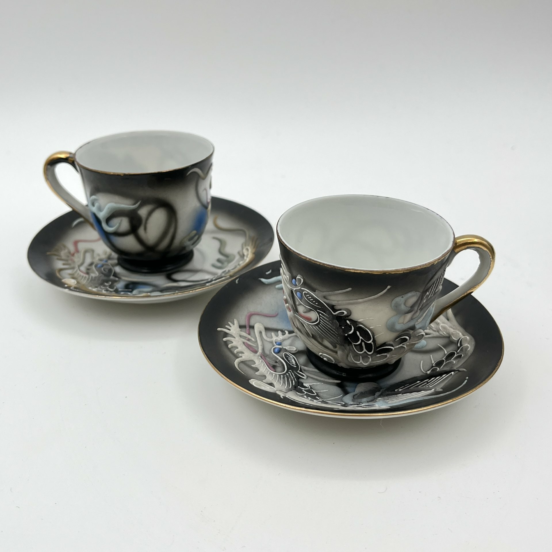 Набор из 2-х кофейных пар "Дракон", Lux Porcelain FAHD M.K, фарфор, бисквит, роспись