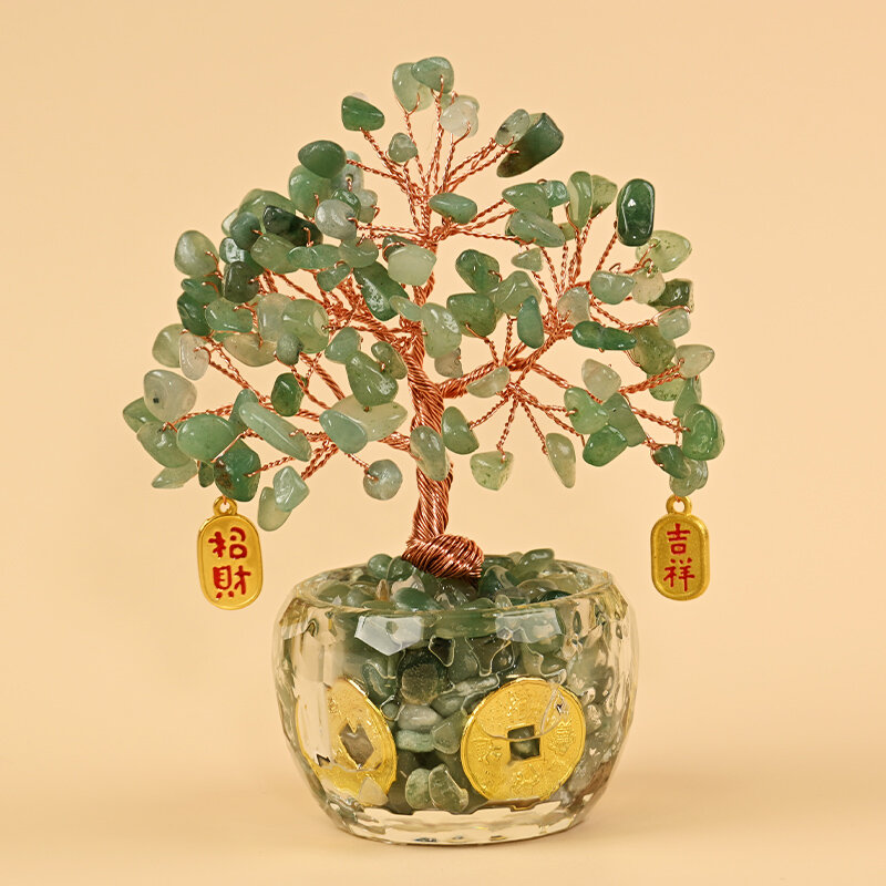 Натуральный кристалл, денежное дерево, кристаллическое украшение, привлекающее богатство, кристаллическое дерево, настольное украшение