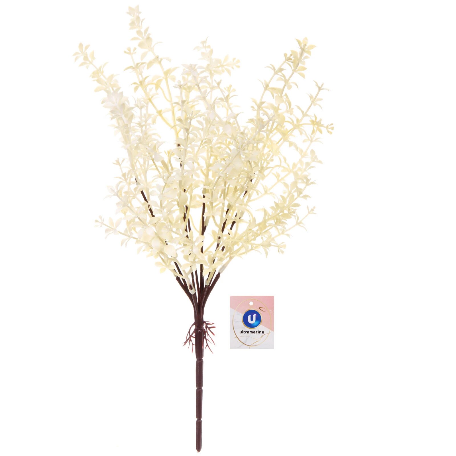 Искусственная ветка «Полевая трава» 40 см, цвет белый/кремовый, для декора интерьера