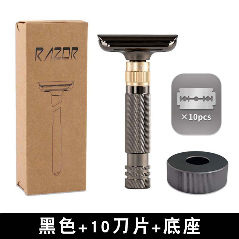 Новая ручная бритва Amazon, старомодный тип роликовой бритвы для мужчин, двусторонний держатель лезвий, металлическая бритва для бритья