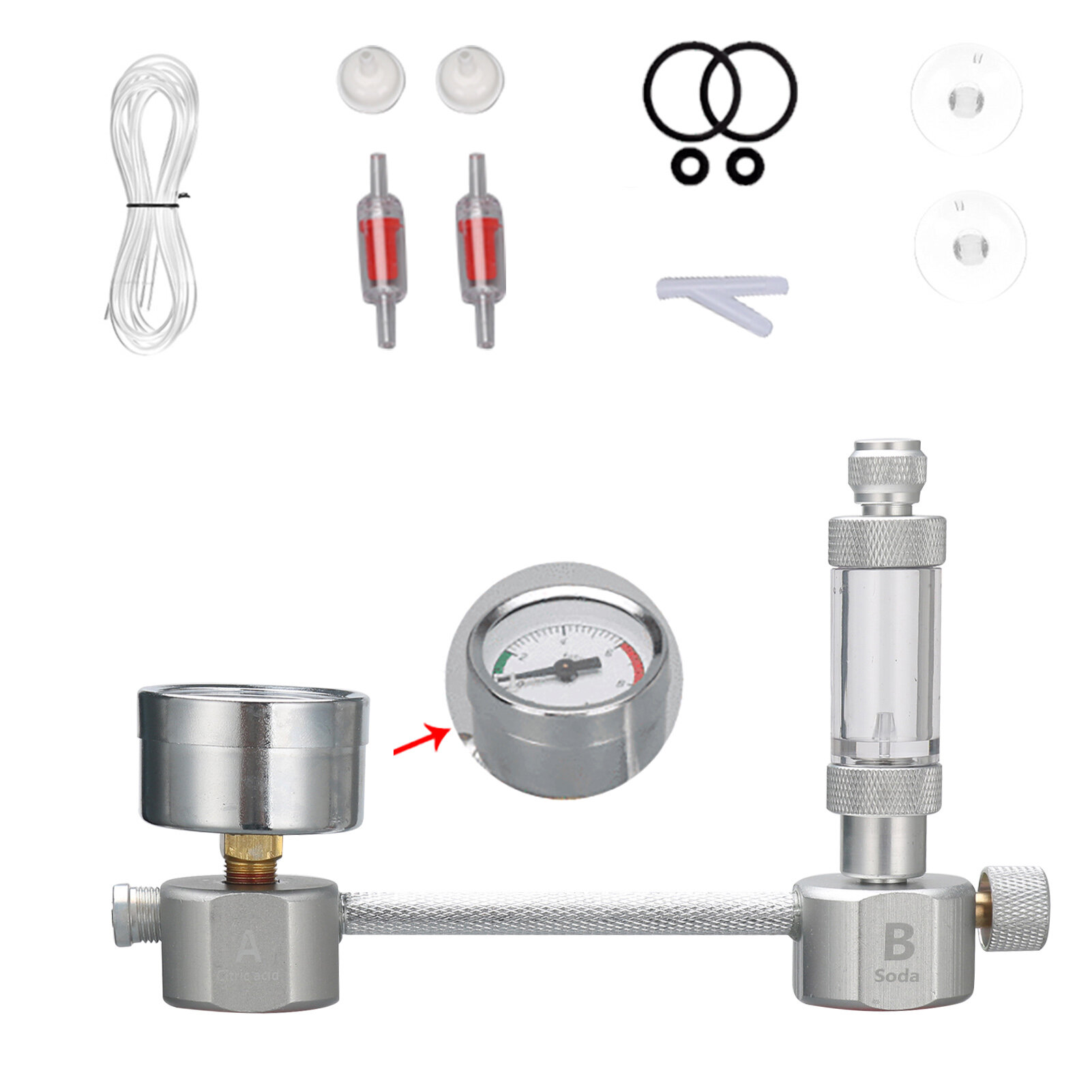 Набор DIY генератора для аквариума, система генерации с счетчиком пузырьков и обратным клапаном, реактор углекислого газа для растений в аквариуме.