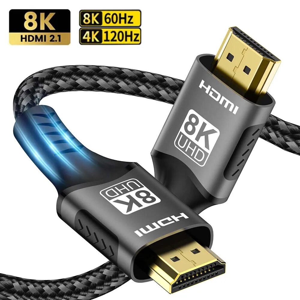 8K HDMI-совместимый кабель 4K@120Hz 8K@60Hz HDMI 2.1 кабель 48Gbps адаптер для RTX 3080 eARC HDR видеокабель для ПК, ноутбука, ТВ-бокса, PS5