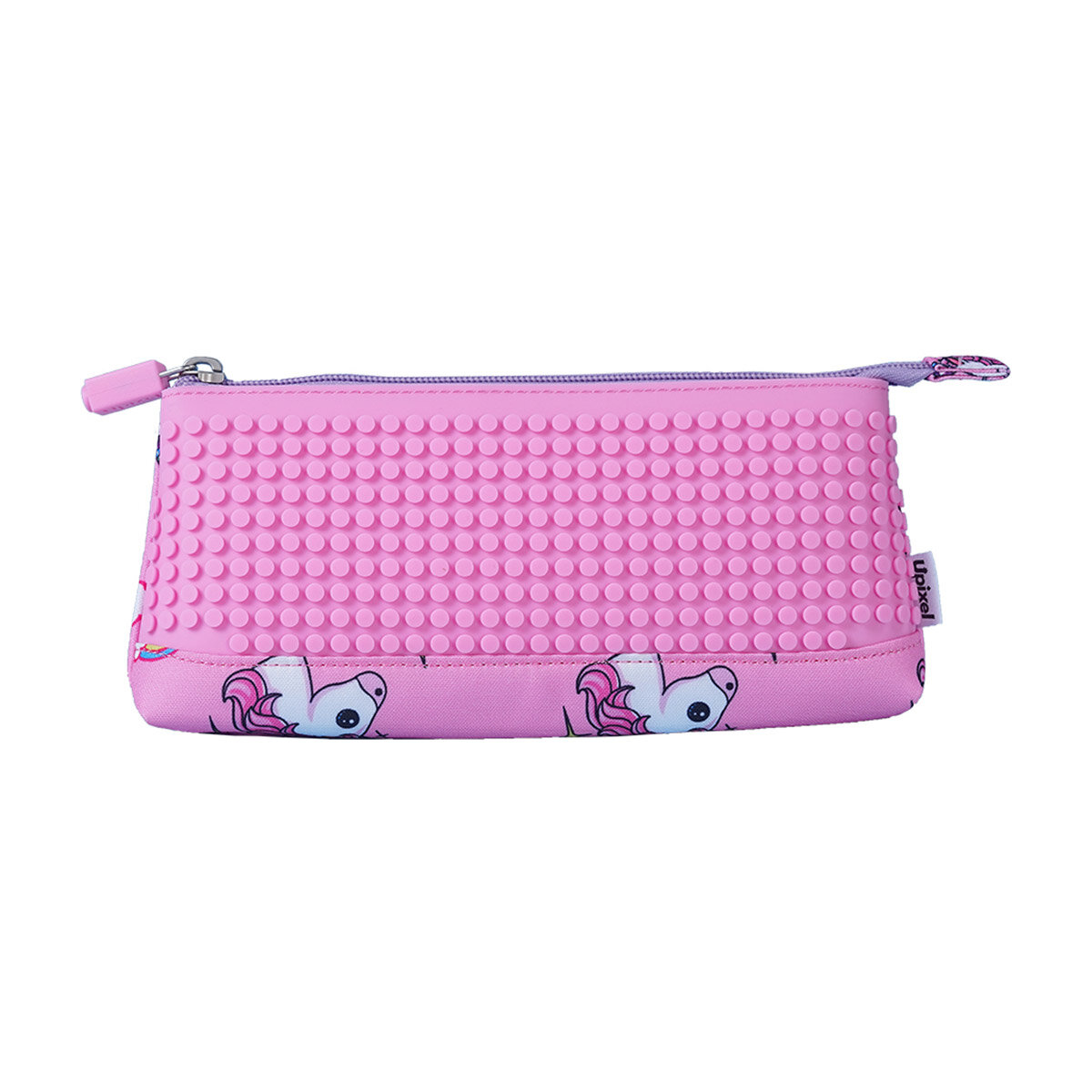Школьный пенал косметичка пиксельный UPixel для девочек с единорогами
