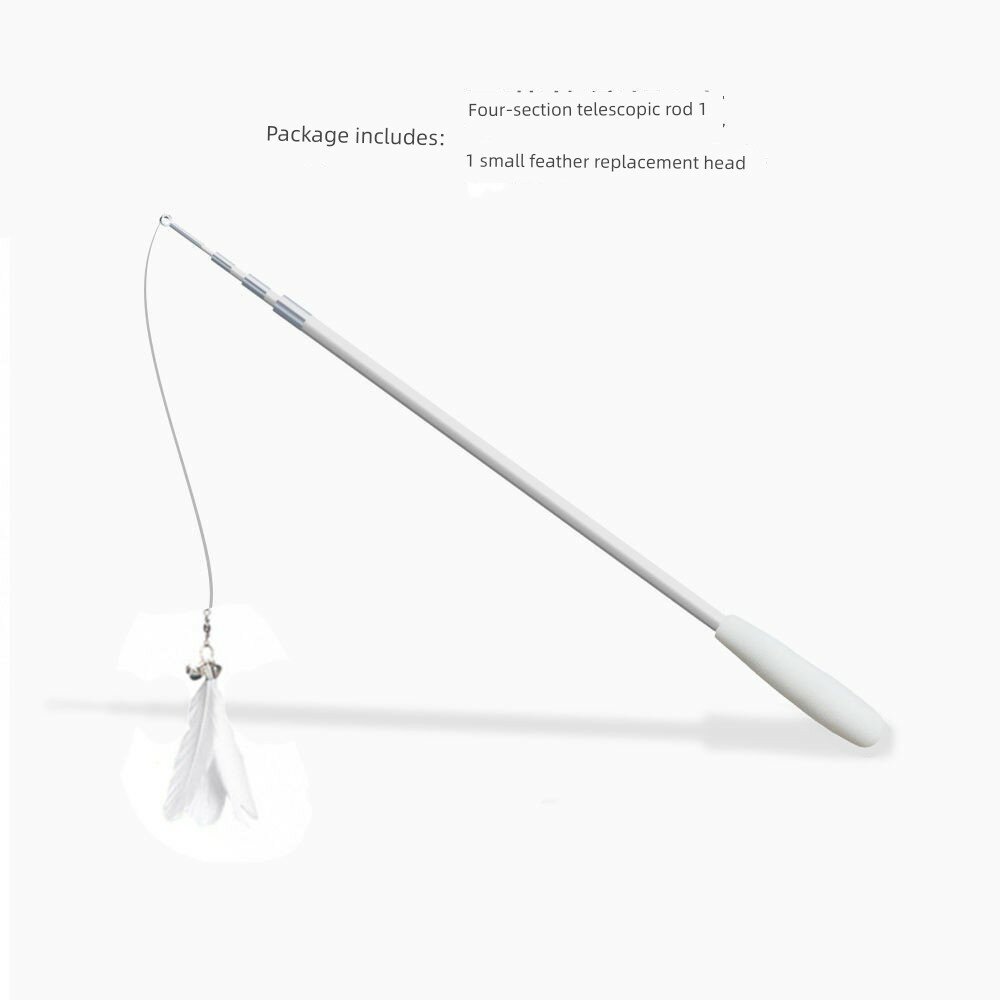 Длинная палочка для дратья кошек, длинная удочка, выдвижная удочка для кошек, 4 секции 1.8m сменная головка с перьями