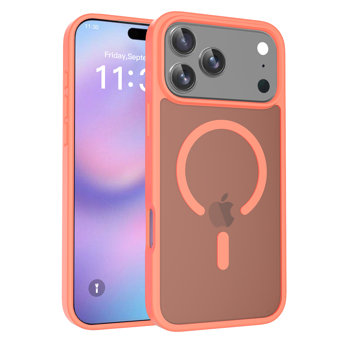 Чехол для Apple iPhone 17 Pro Max / Айфон 17 Про Макс, soft touch, накладка, поликарбонат (PC), защита камеры, ударопрочный, усиленные углы, Apple, Apple iPhone 17 Pro Max, orange,
