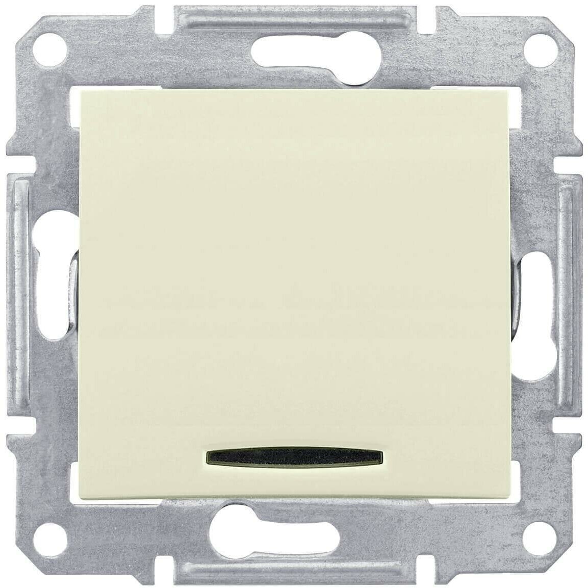 Выключатель одноклавишный 2P с красной подсветкой Schneider Electric Sedna 16A 250V SDN0201247