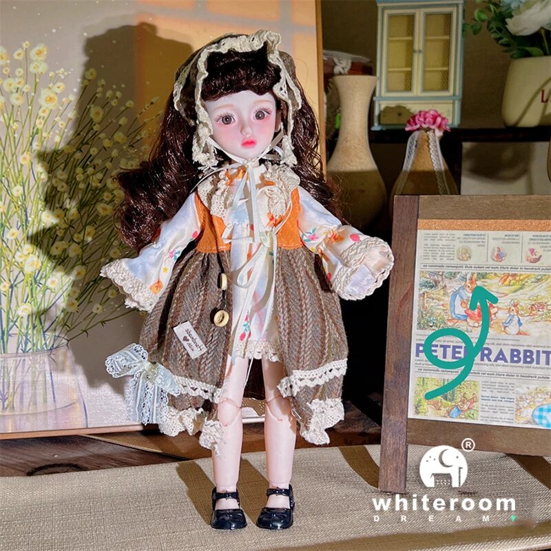 Шарнирная кукла whiteroom 30 см винил голубые глаза Бежевый, Doll with clothes 12, 30cm BJD DOLL