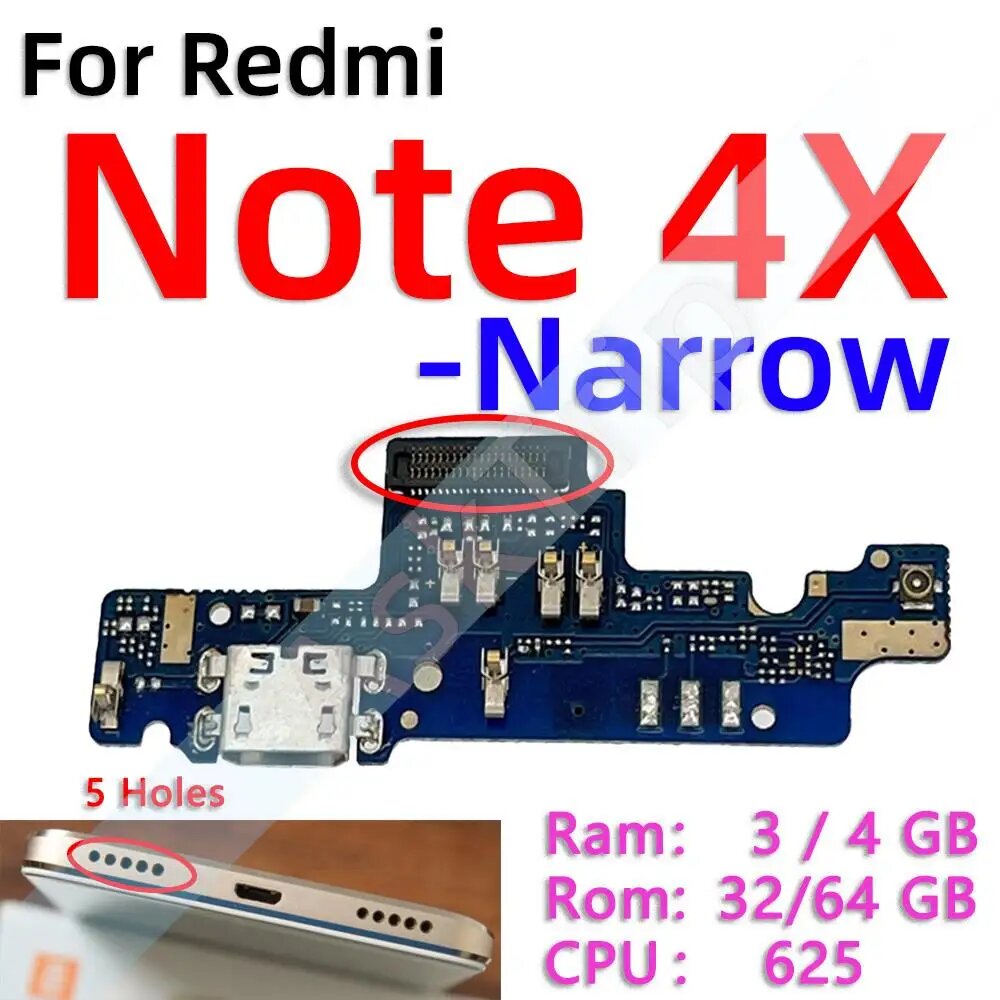 Плата нижняя для Xiaomi Redmi Note 4X Narrow
