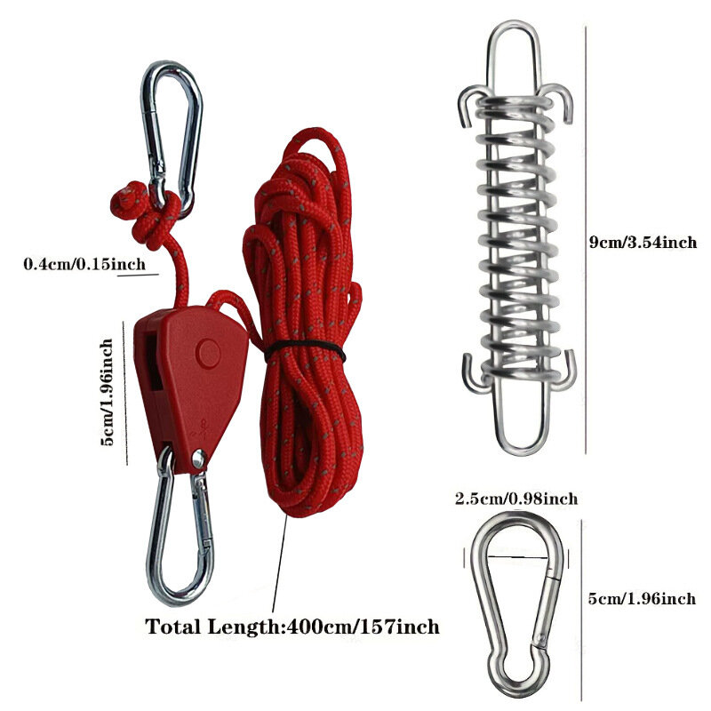 Регулируемый натяжитель веревки для палатки, эластичная веревка для кемпинга, металлическая роликовая веревка для палатки, удлинитель навеса, ветроустойчивая веревка