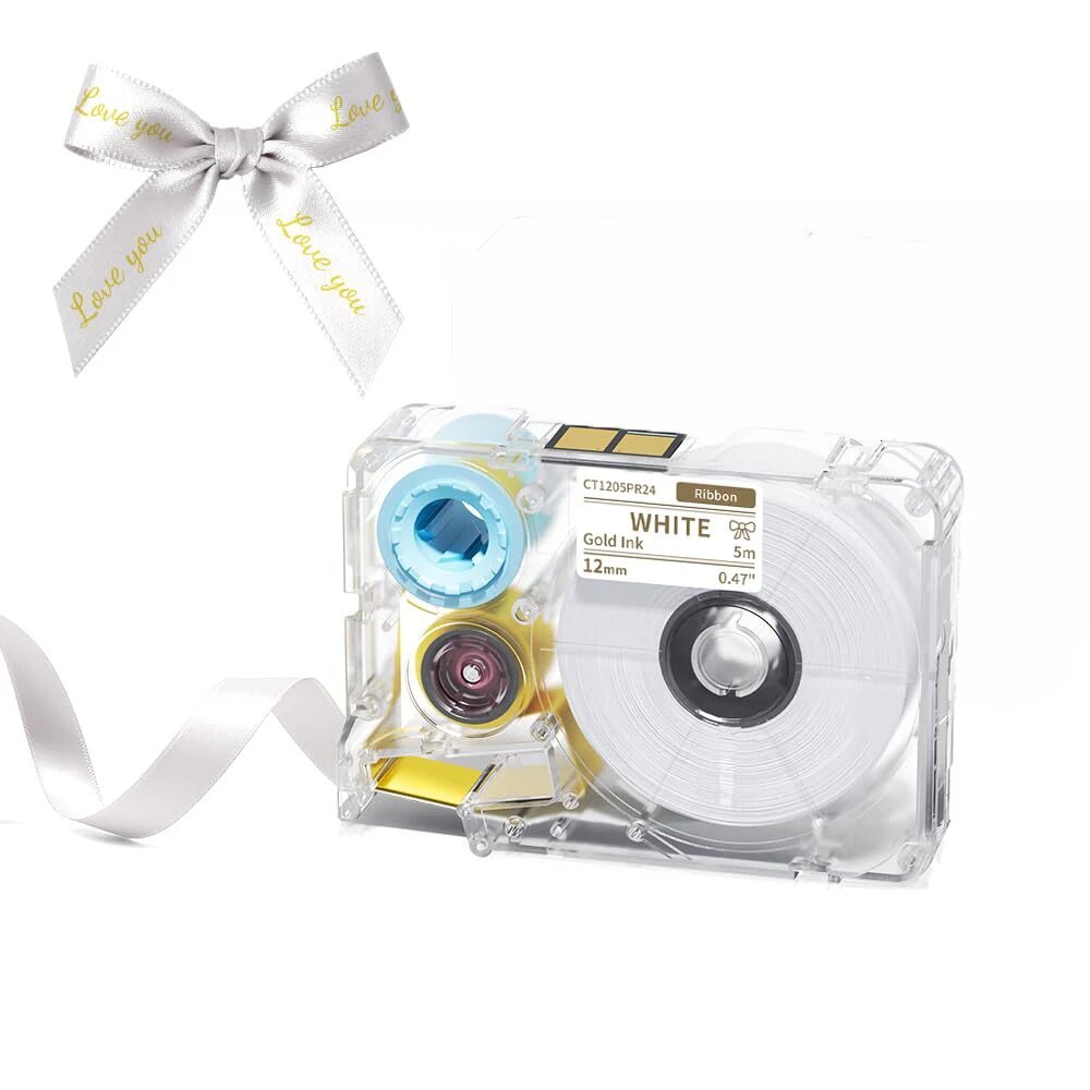 Лента для этикеток MarkDomain, золотой текст на темно-синем атласе, для Phomemo A30/P15