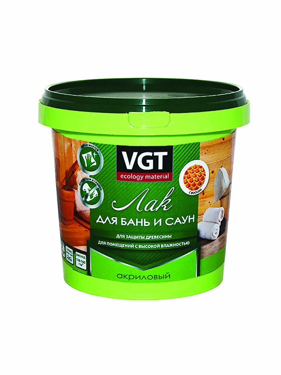 ЛАК ПО дереву для бань И саун акриловый с воском (0,9кг)