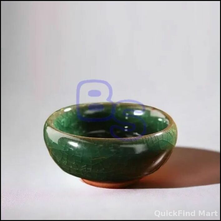 Эксклюзивная глиняная пиала кракле 50 мл зеленая