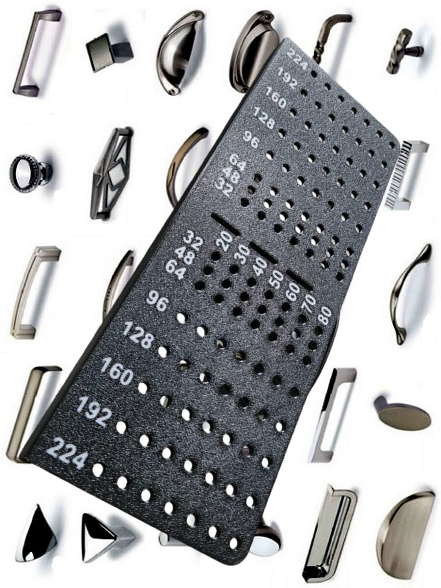 Шаблон для сверления мебельных ручек, для разметки, от 32 до 224 мм