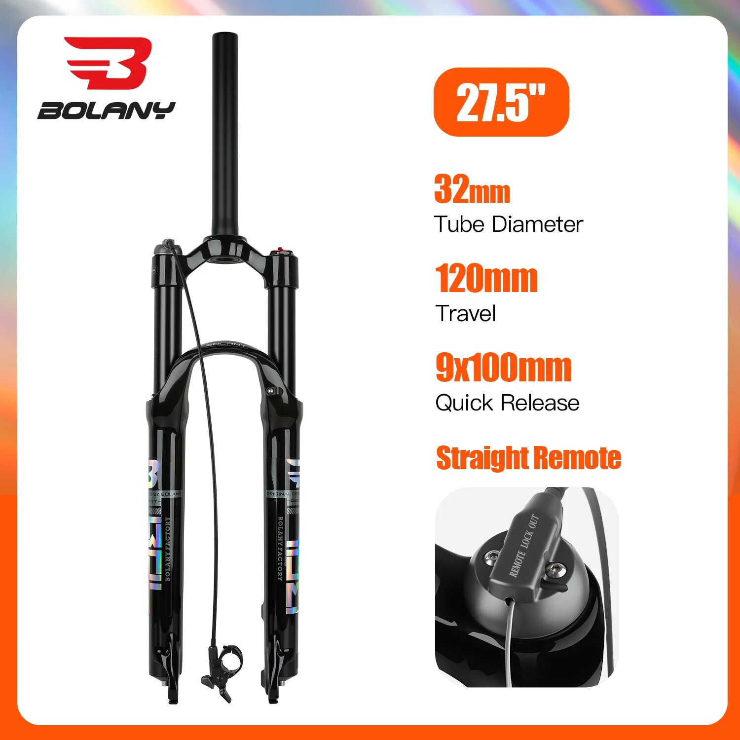 Вилка для велосипеда BOLANY 26/27,5/29 дюймов 27 Straight Remote B